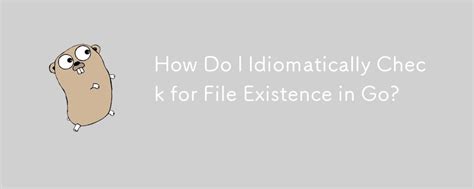 如何在 Go 中慣用地檢查檔案是否存在？ Golang Php中文網