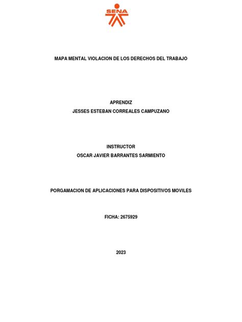 Mapa Mental Violacion De Los Derechos Del Trabajo Pdf