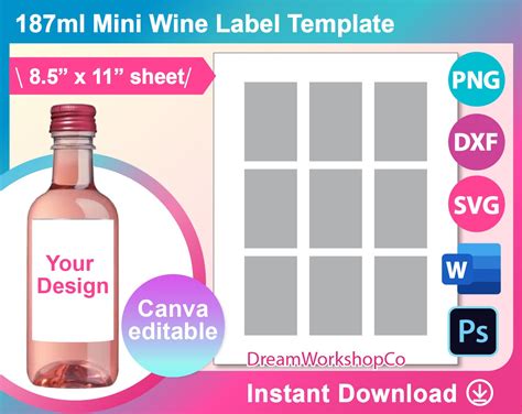 Personalized Mini Wine Bottle Labels