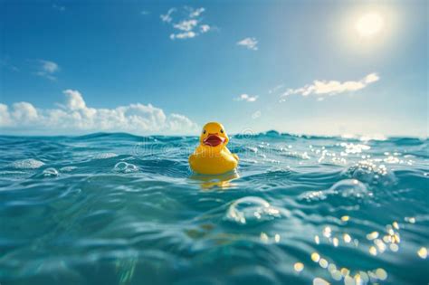 Rubber Duck In The Sea Summer Vacations Concept Stock Image Image Of