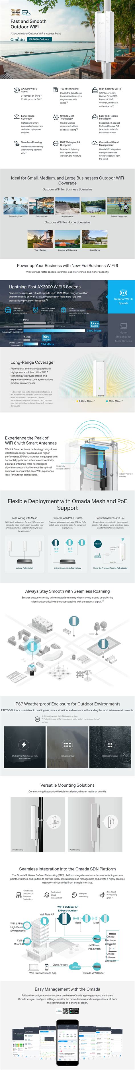 TP Link AX Dual Band WiFi Access Point EAP OUTDOOR Umart Com Au