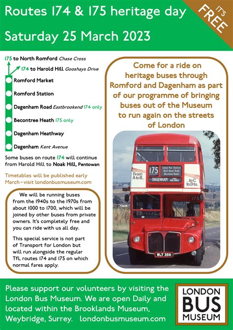 Routes 174 And 175 Heritage Day London Bus Museum