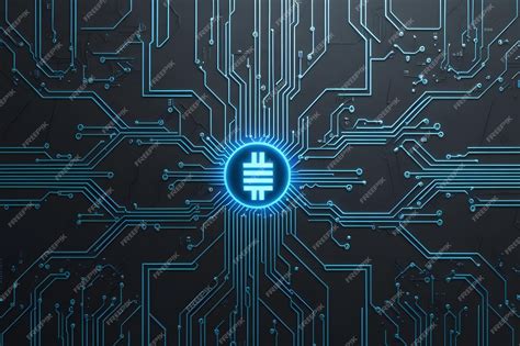 Abstract Technology Chip Processor Background Circuit Board And Html Code3d Illustration