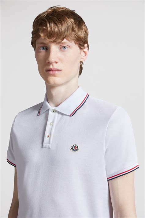Optical White Logo Patch Polo Shirt Polos And T Shirts For Men Moncler Ca