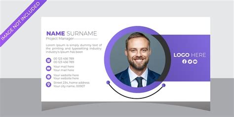 Premium Vector Business Email Signature Design Template Or Email Header Footer For Personal