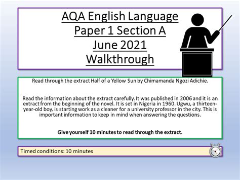Aqa English Language Paper 1 Walkthroughs Teaching Resources