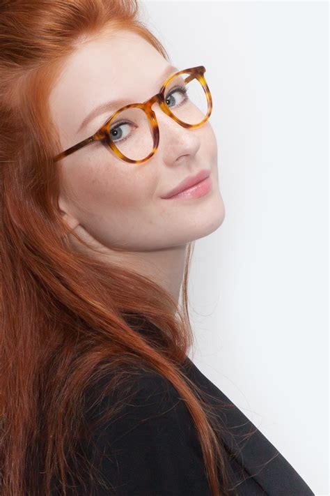 Prism Rond Blonde Tortoise Monture Lunettes De Vue Pour Femmes
