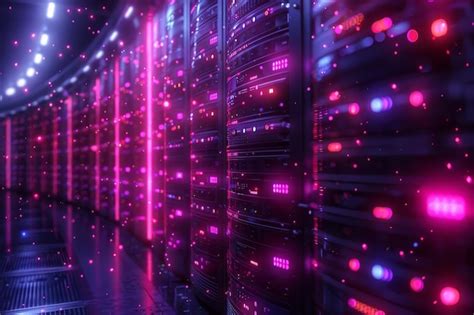 Premium Photo Array Of Servers In Data Center