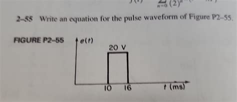 Solved Write An Equation For The Pulse Waveform Of Chegg
