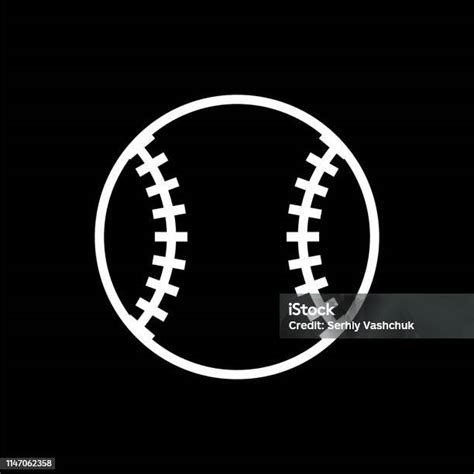 고립 된 선형 볼 야구 아이콘의 벡터 이미지입니다 평면 공 야구 아이콘 디자인 Championship에 대한 스톡 벡터 아트 및