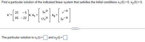 Solved Find A Particular Solution Of The Indicated Linear Chegg