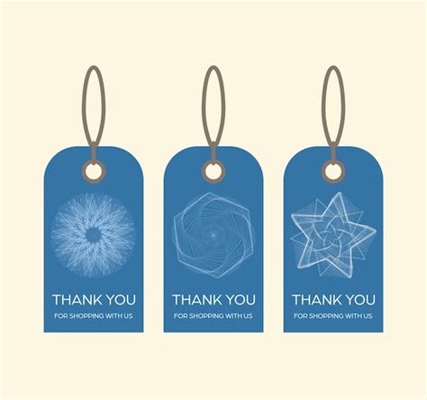 Premium Vector Blue Vector Clothing Labels Set Thank You For Shopping