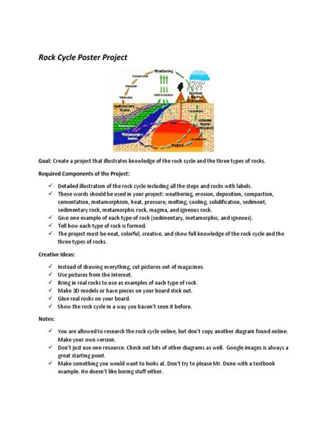 Rock Cycle Poster Project Pdf Rock Geology Geological Processes