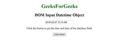 HTML DOM Input Datetime用法及代码示例 纯净天空
