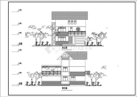 某住宅区多层精品别墅建筑设计cad图住宅小区土木在线