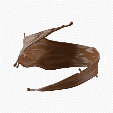 초콜릿 우유 스플래시 절연 프리미엄 Psd 파일