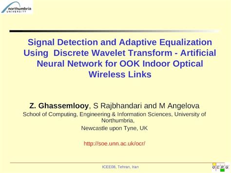 Ppt Icee08 Tehran Iran Signal Detection And Adaptive Equalization