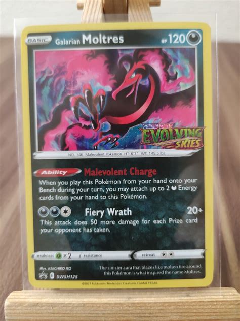 Mavin Galarian Moltres SWSH125 Holo Prerelease Promo Pokemon Card