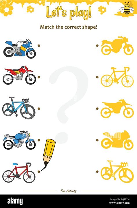 Match The Shape Beehive Theme Stock Vector Image And Art Alamy