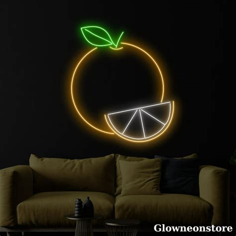 Glowneon Orange Neon Sign Orange Led Sign Juice Fruit Shop Decor