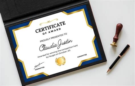 Classic Simple Award Certificate Customizable Template Timeless