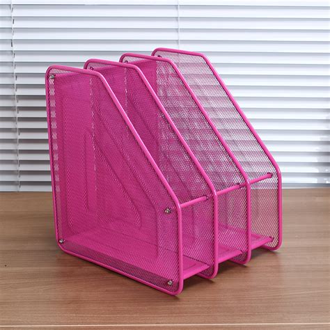 Metal Mesh Paper Document Tray Organizer Sliding File Storage Iron Rack Office Desk File Rack