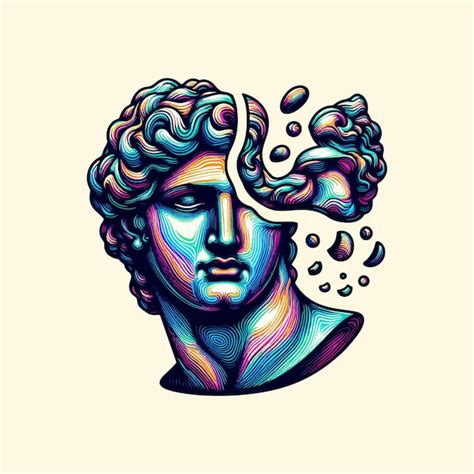 Premium Photo Psychedelic Statue Head Of Greek Sculpture Psychedelic
