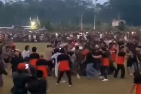 Foto Kerusuhan Tarkam Piala Bupati Semarang Polisi Bakal Panggil
