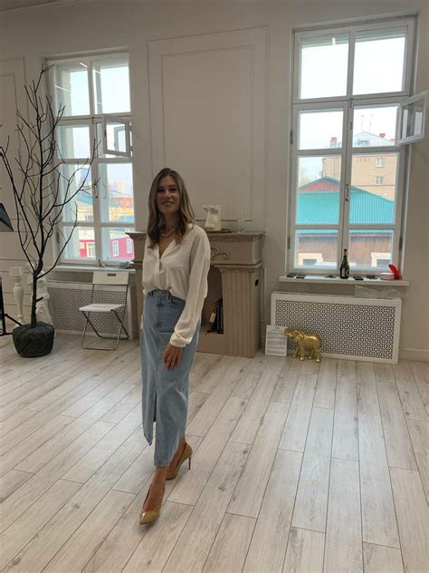 Джинсовая юбка 2021 Джинсовая юбка Юбка миди Стиль