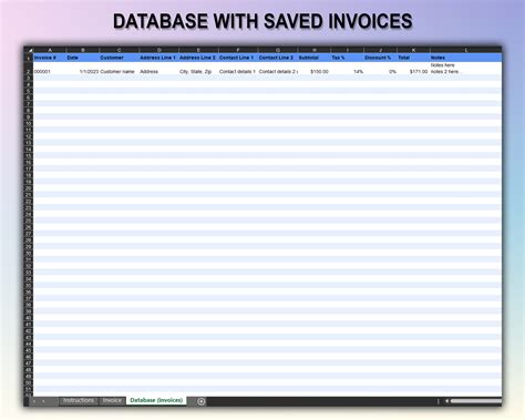 Excel Invoice Template Automated Invoice Spreadsheet Editable Invoice Instant Digital
