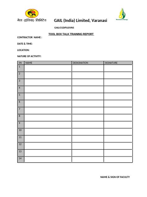Tool Box Talk 1 Pdf Computers Technology And Engineering