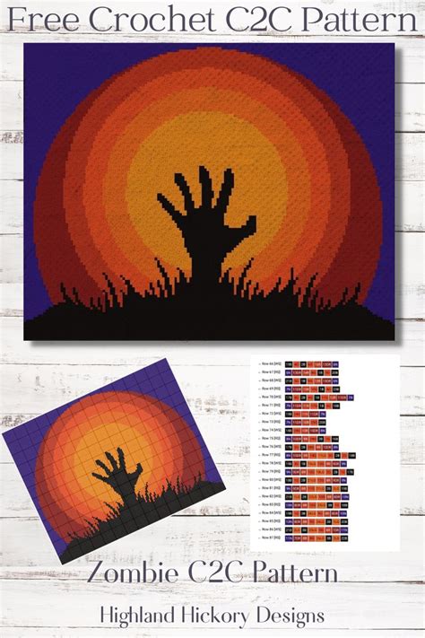Zombie Graph Highland Hickory Designs C2c Crochet Pattern Free
