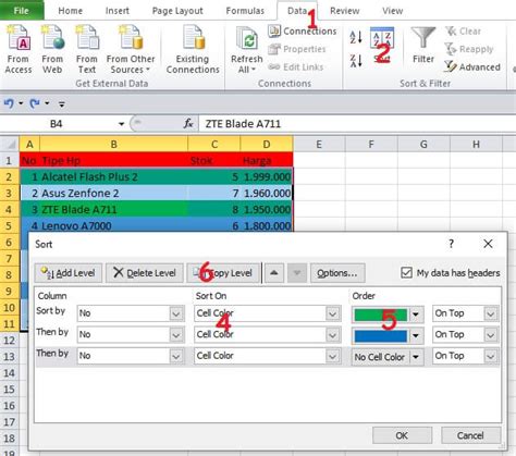 Cara Sortir Atau Mengurutkan Data Excel Berdasarkan Warna