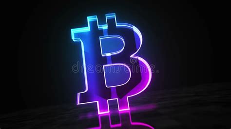 Bitcoin Blockchain Crypto Currency Symbol Glass Object Stock Footage