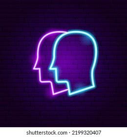 Gemini Zodiac Neon Vector Illustration Horoscope Stock Vector Royalty
