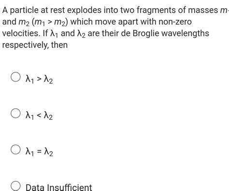 Answered A Particle At Rest Explodes Into Two Fragments Of Masses M