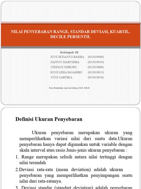 19 08 1b Nilai Penyebaran Range Standar Deviasi Kuartil Decile