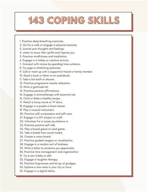 143 Coping Skills Coping Techniques Coping Tools Coping Skill Building