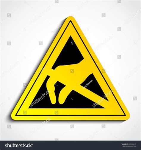 3d Esd Triangle Symbol Electrostatic Discharge Stock Vector Royalty