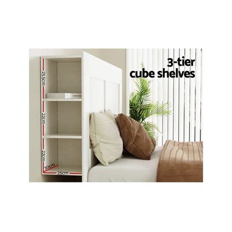 Artiss Bed Head Headboard King With Shelves Cabi White Bunnings