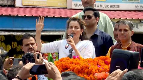 Lok Sabha Elections 2024 Bjps Candidate Kangana Ranaut Holds Roadshow