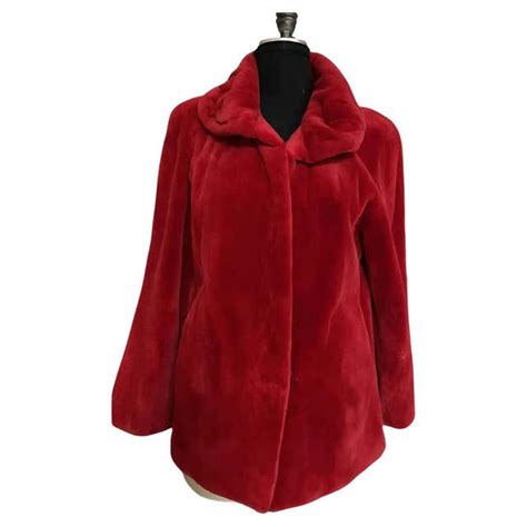 ~vintage Unused Red Fox Fur Coat Puff Sleeves Large Shoulders Size 12 14 L For Sale At 1stdibs