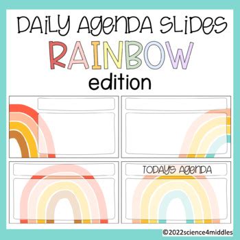 Daily Agenda Google Slides Templates Rainbow Theme By Science Middles