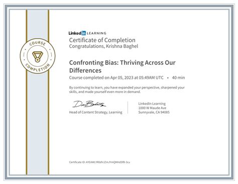 krishna baghel on linkedin certificate of completion