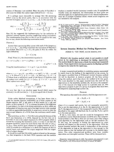 Inverse Iteration Method For Finding Eigenvectors Pdf Eigenvalues