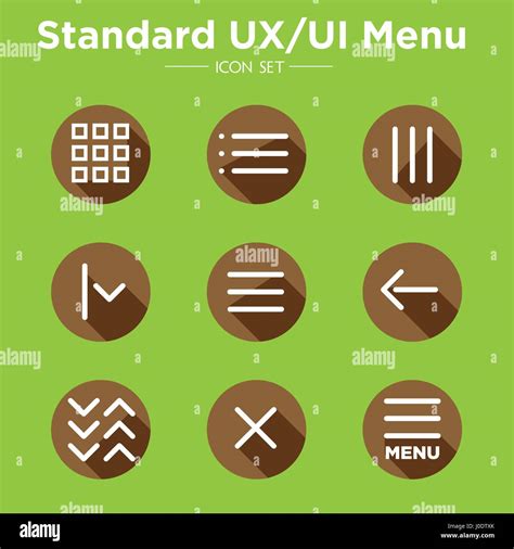 Flat Menu Icon Illustration For Website Navigation Stock Vector Image And Art Alamy