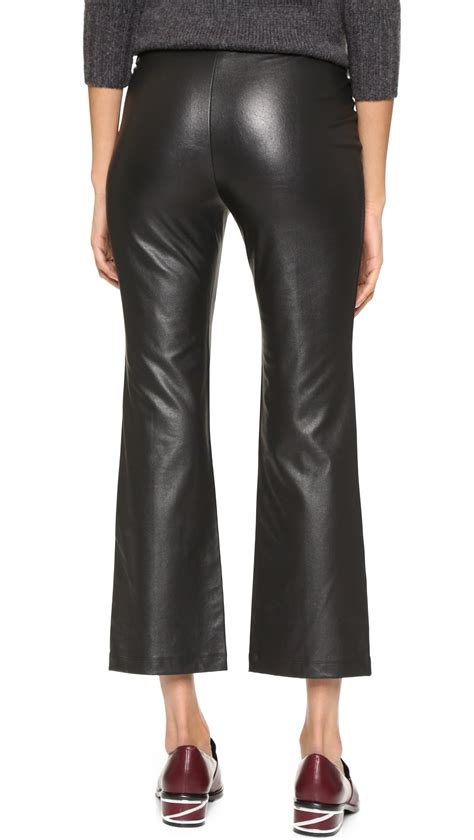 Bcbgmaxazria Faux Leather Cropped Pants In Black Lyst