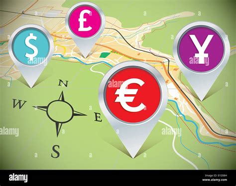 Map With Pins Vector Illustration Stock Vector Image Art Alamy