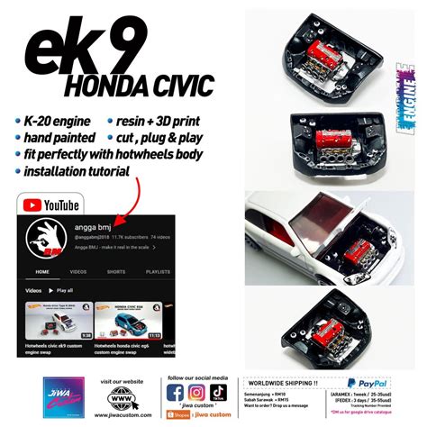 1 64 Resin 3d Print Engine By Angga Bmj Vtec K20 2jz Rb20 R34 Ek9