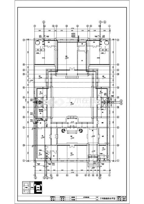 北京四合院给排水平面cad图，共七张土木在线
